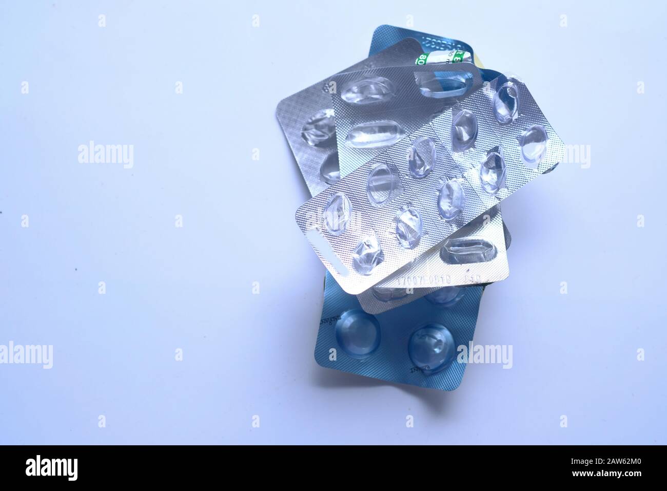 Closeup of empty medicine on white background Stock Photo - Alamy