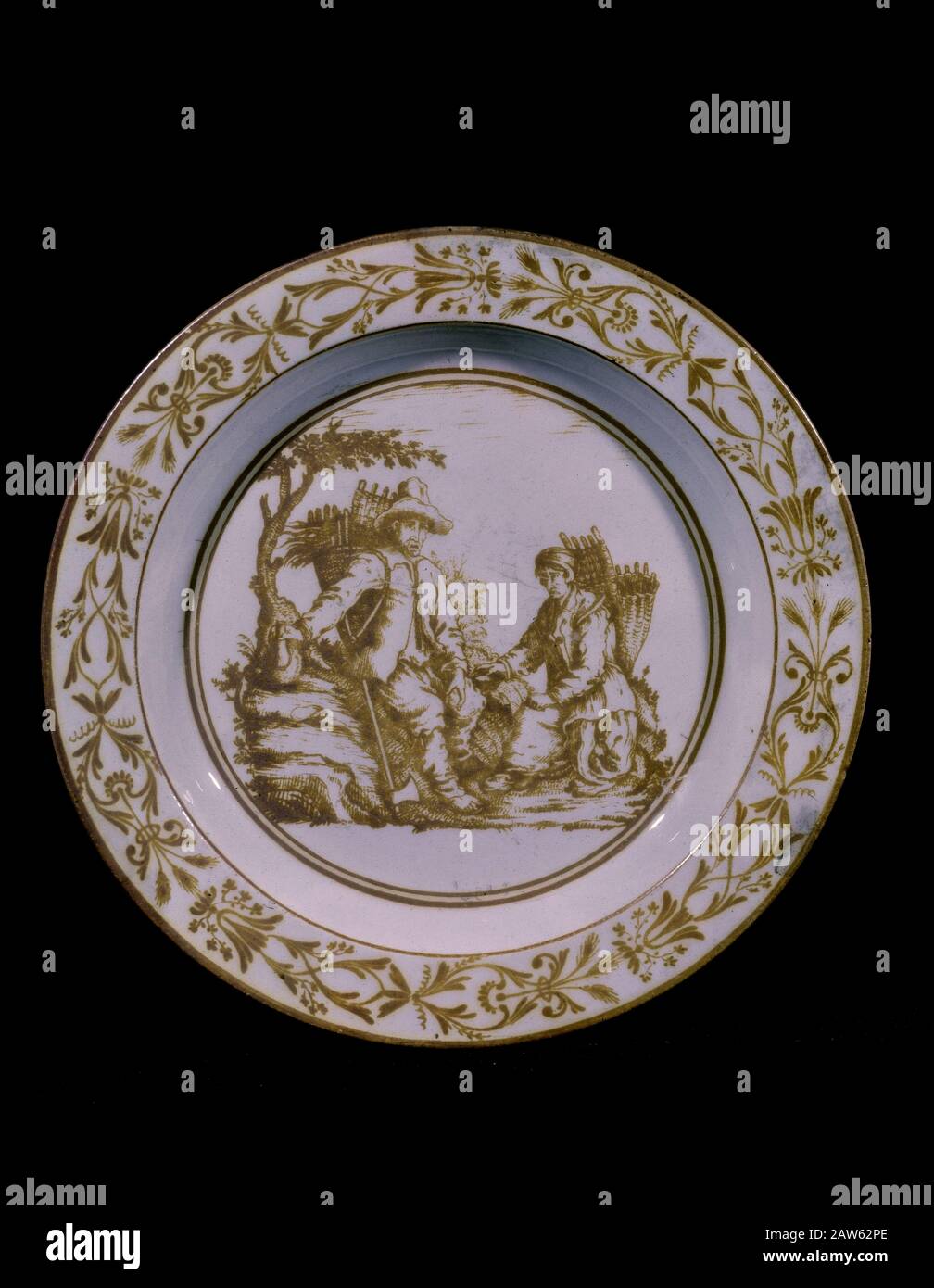 CERAMICA POPULAR DE ALCORA S XVIII-PLATO Stock Photo - Alamy