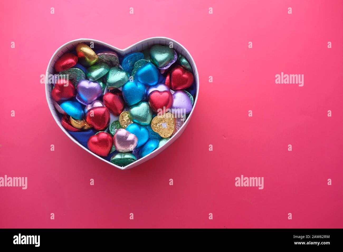 Heart shape candy in a box for valentine day Stock Photo - Alamy