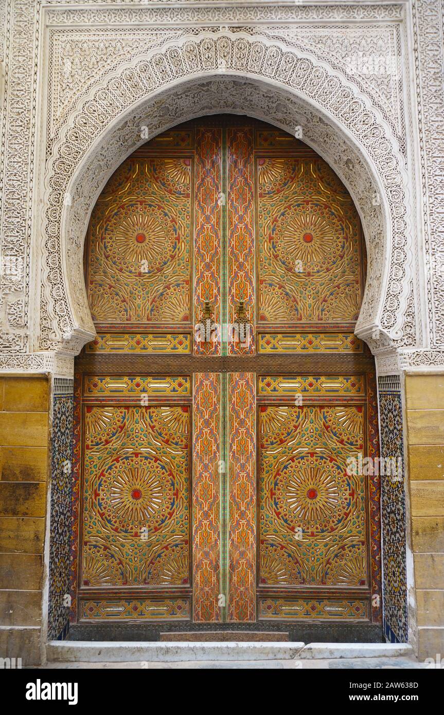 detail of door in moroccan building Stock Photo - Alamy