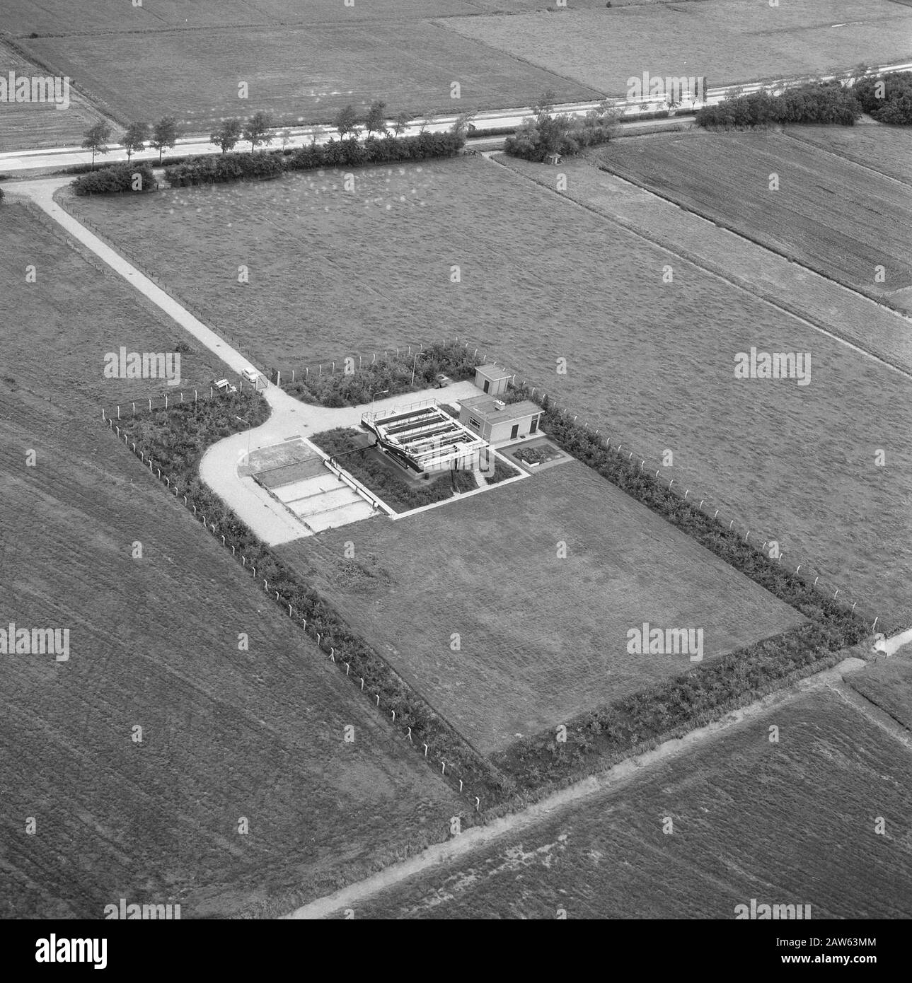 Aerial view. Water treatment plant at Den Oever Date: 1968 Location ...
