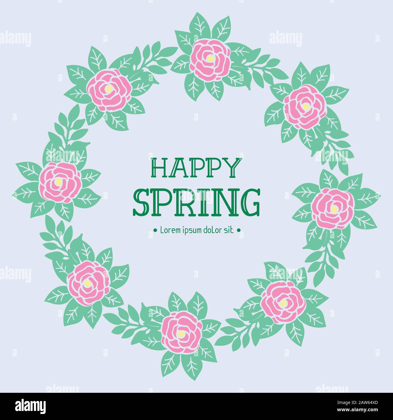 Leaf and flower Ornate frame, for happy spring poster design. Vector ...