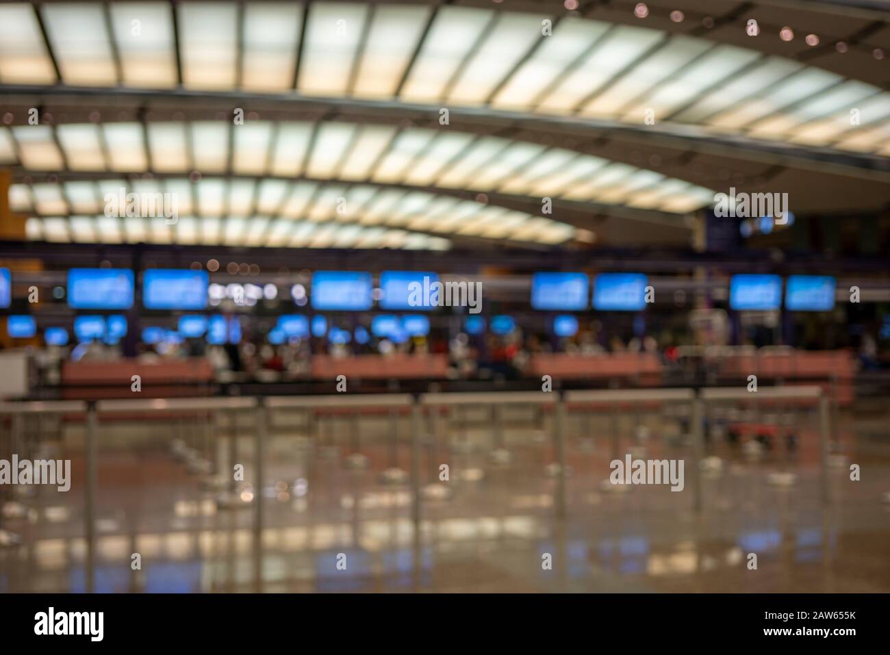 Blurred background of check in counter Stock Photo - Alamy