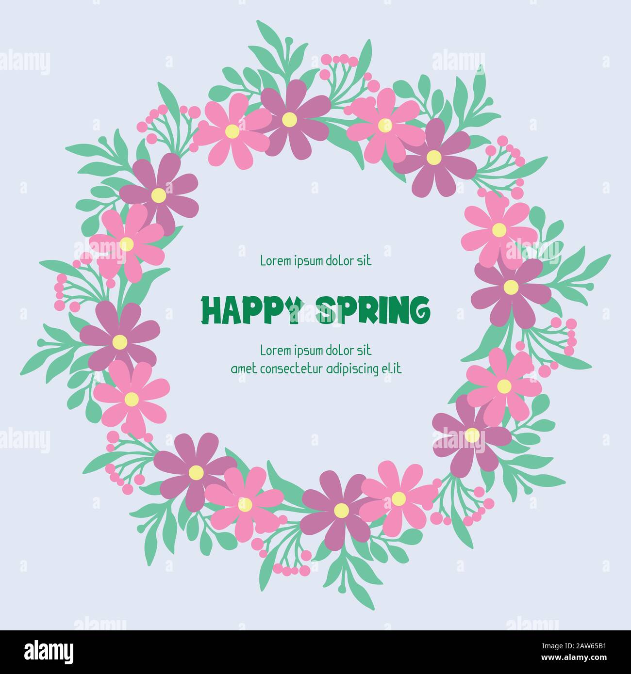 Beautiful frame with leaf and flower seamless decoration, for happy ...