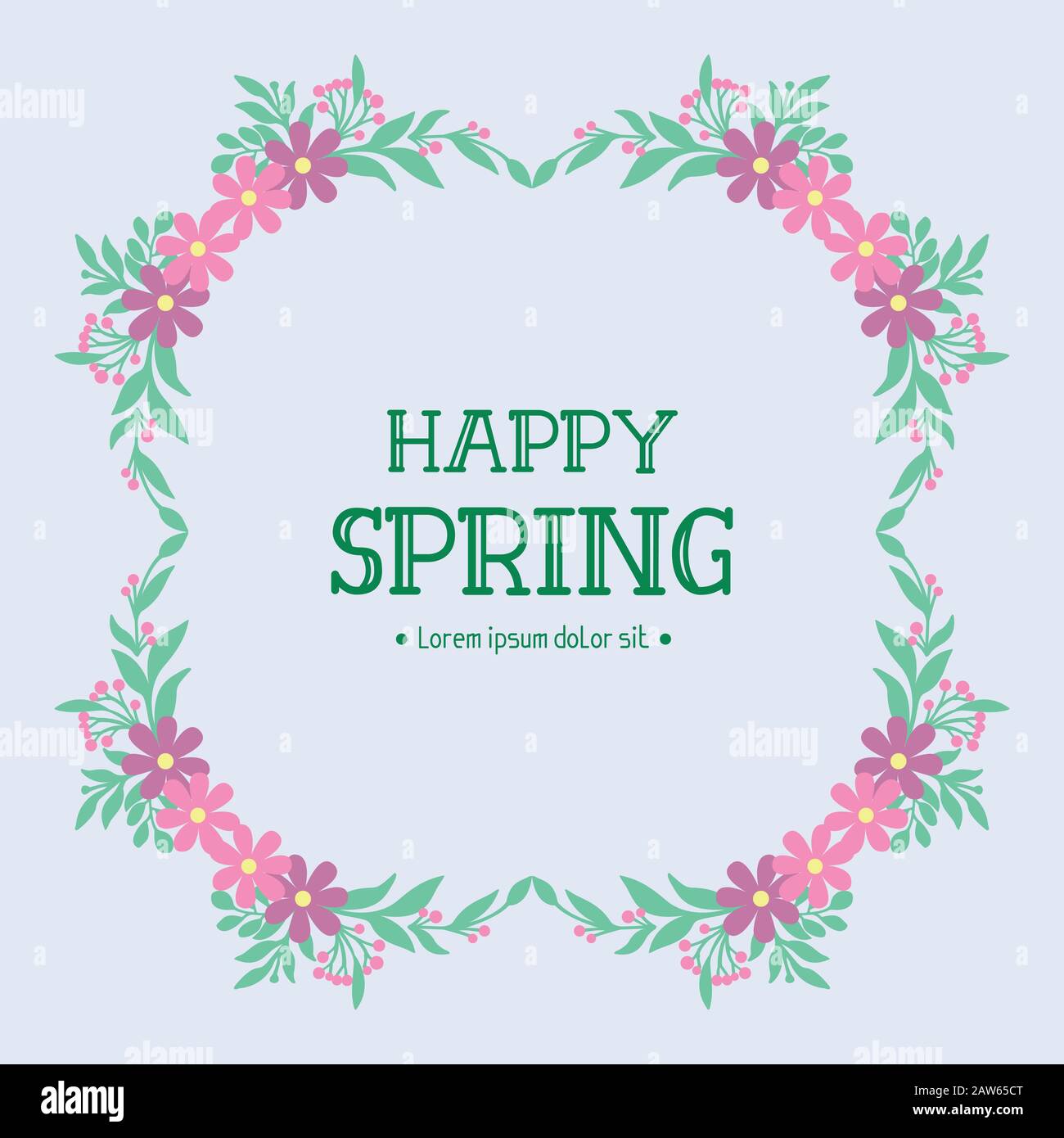 Beautiful frame with leaf and flower seamless decoration, for happy ...