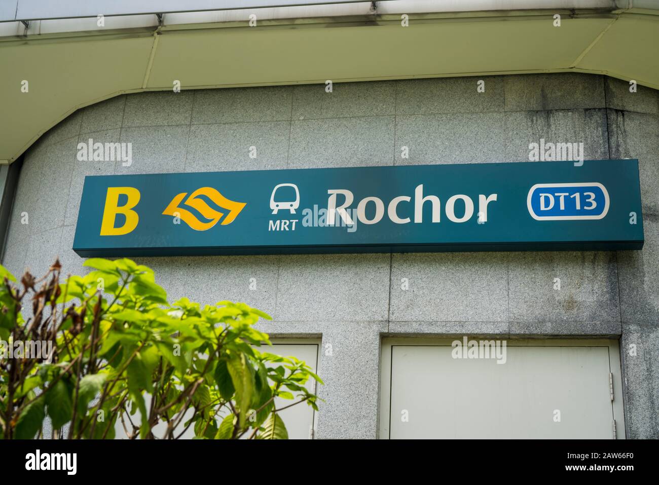 Singapore, April, 2019. Rochor MRT station at Singapore. The Mass Rapid ...