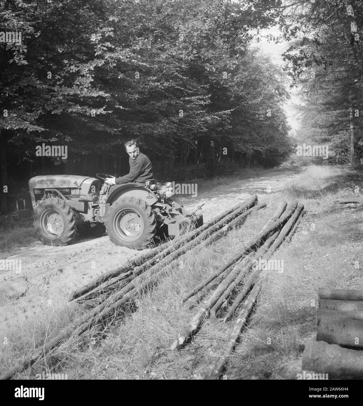 Transportation equipment processing forest Black and White Stock Photos ...