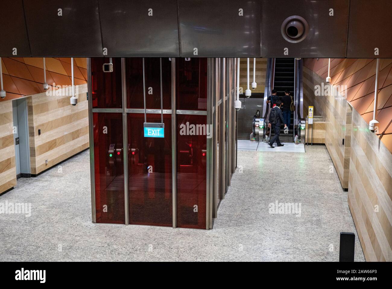 Singapore, April, 2019. Interior shot of the Rochor MRT station. The ...