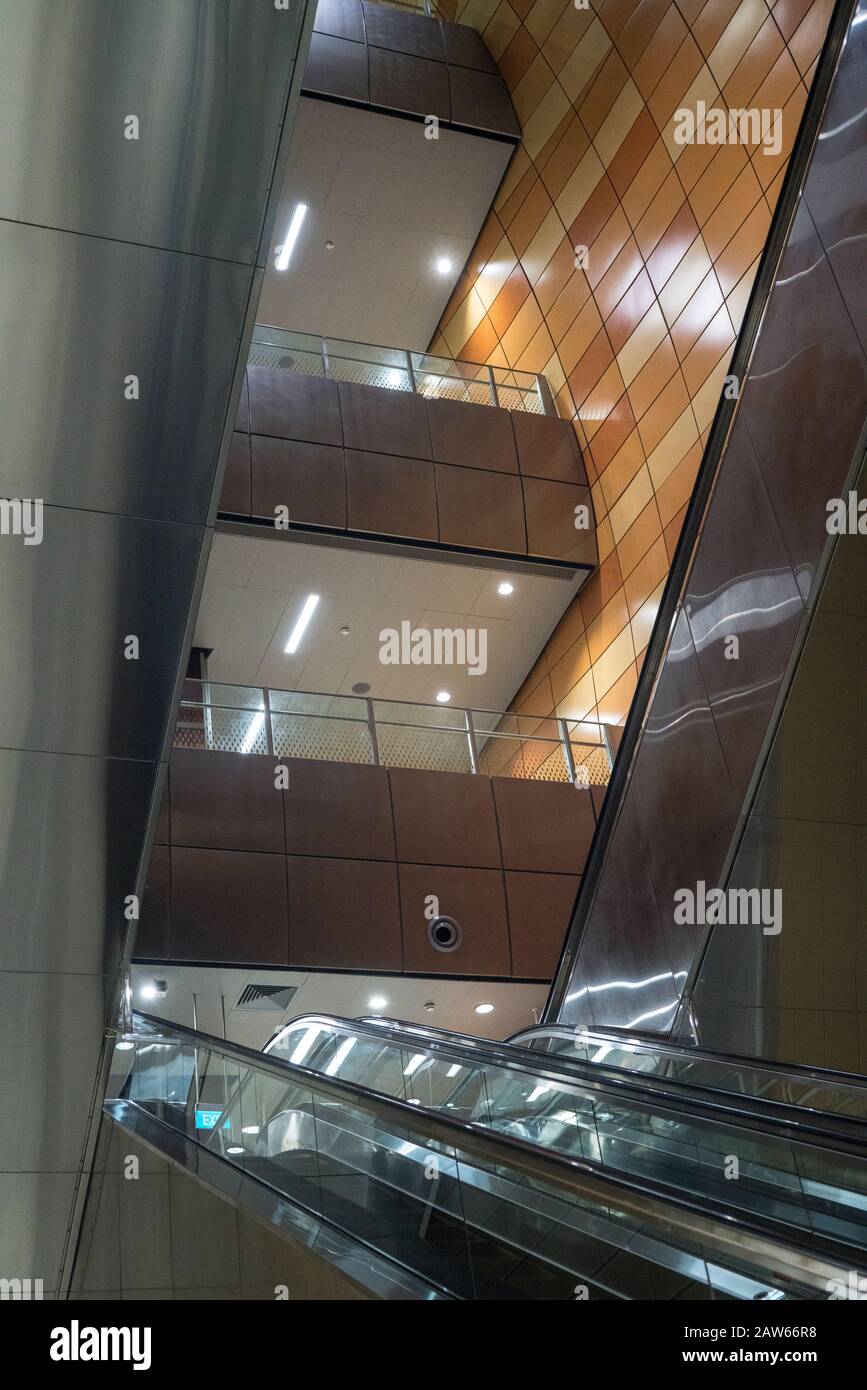 Singapore, April, 2019. Interior shot of the Rochor MRT station. The ...