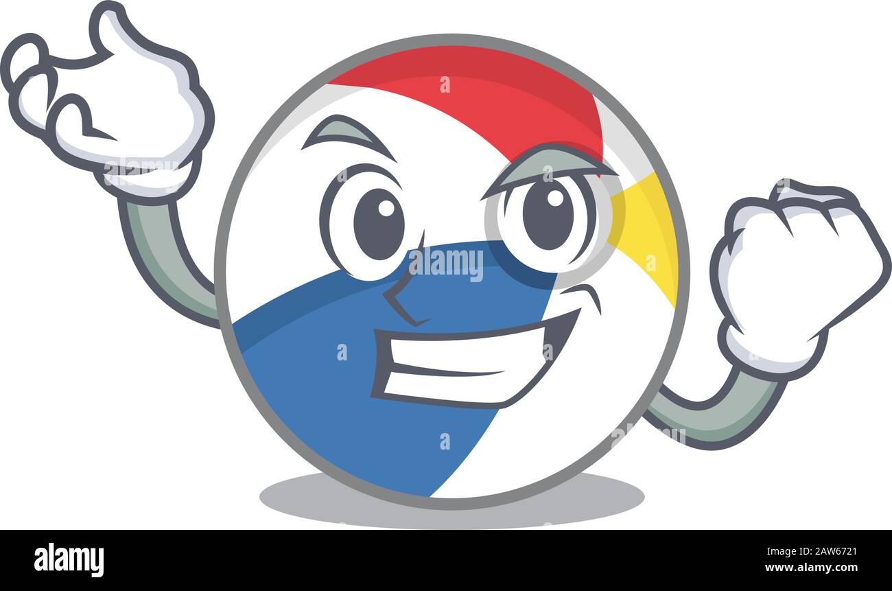 cool confident Successful beach ball cartoon character style Stock ...