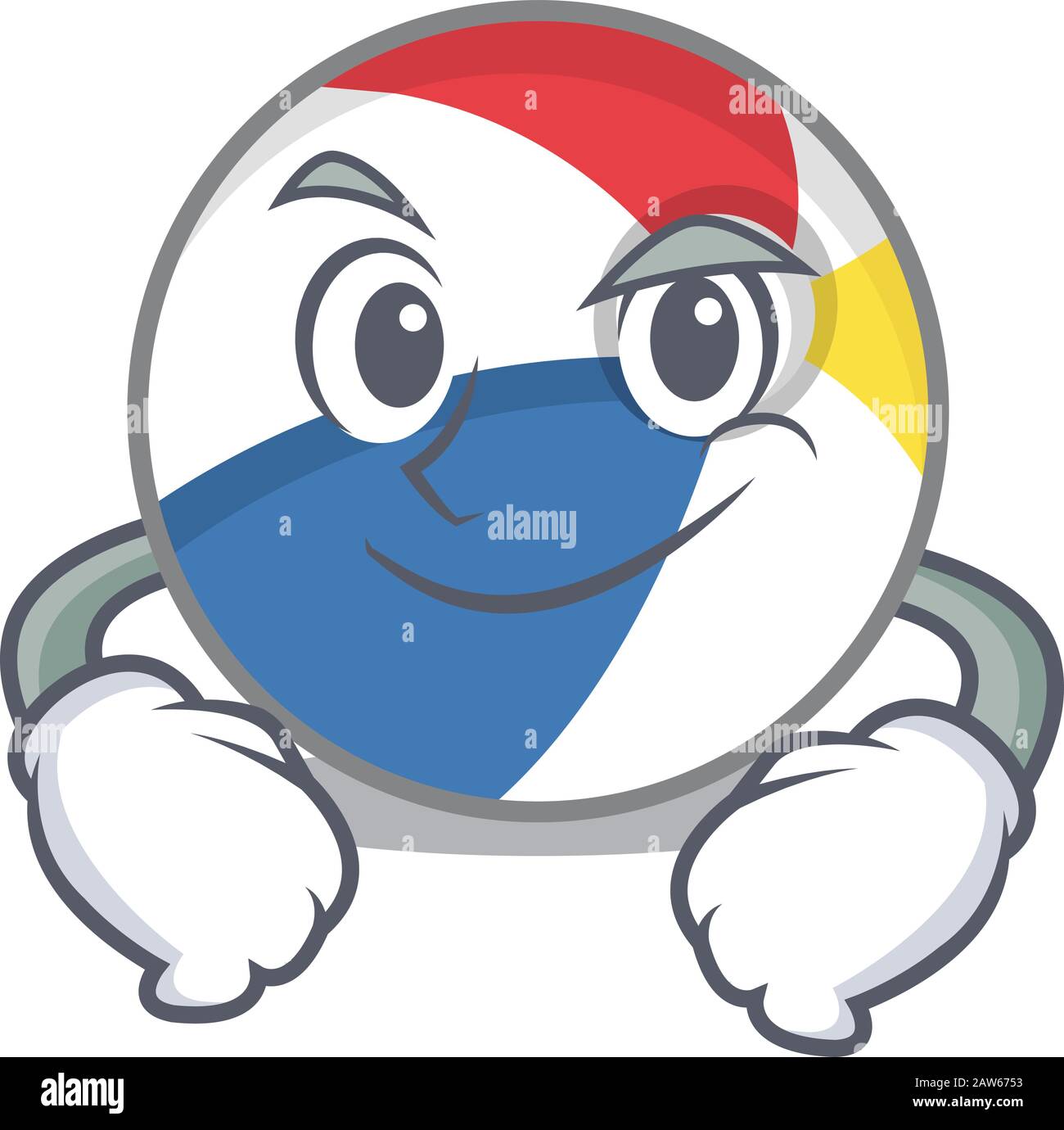 Cool beach ball mascot character with Smirking face Stock Vector Image ...