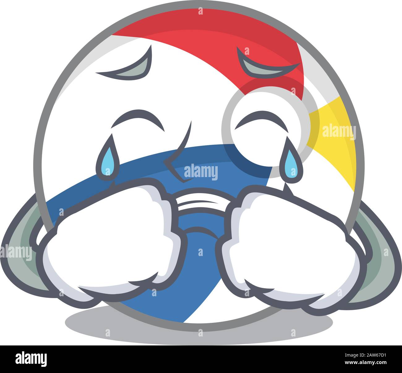 Beach ball cartoon character concept with a sad face Stock Vector Image ...