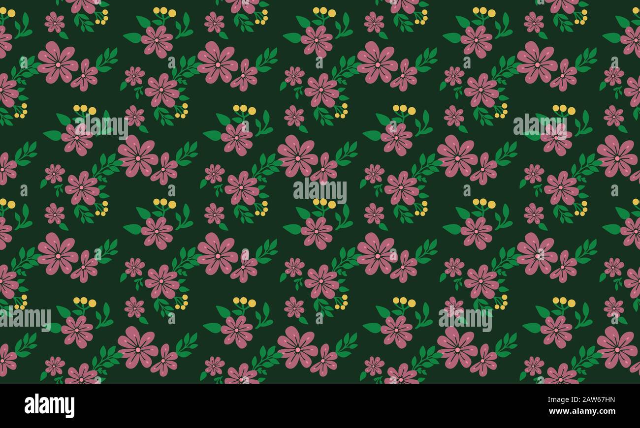 Modern flower pattern background for spring, with leaf and floral ...
