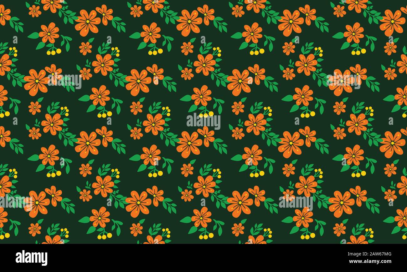 Modern flower pattern background for spring, with leaf and floral ...
