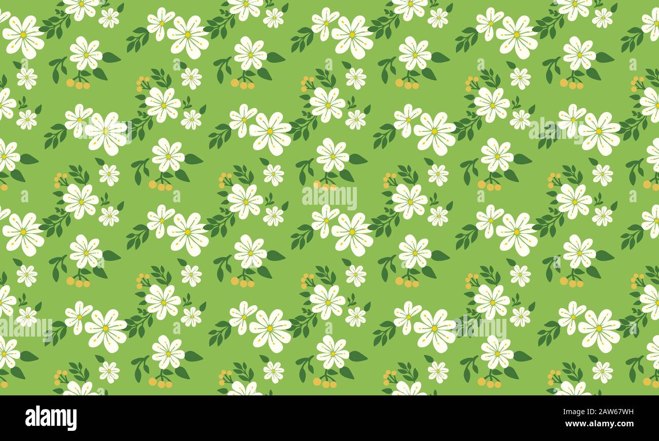Modern flower pattern background for spring, with leaf and floral ...