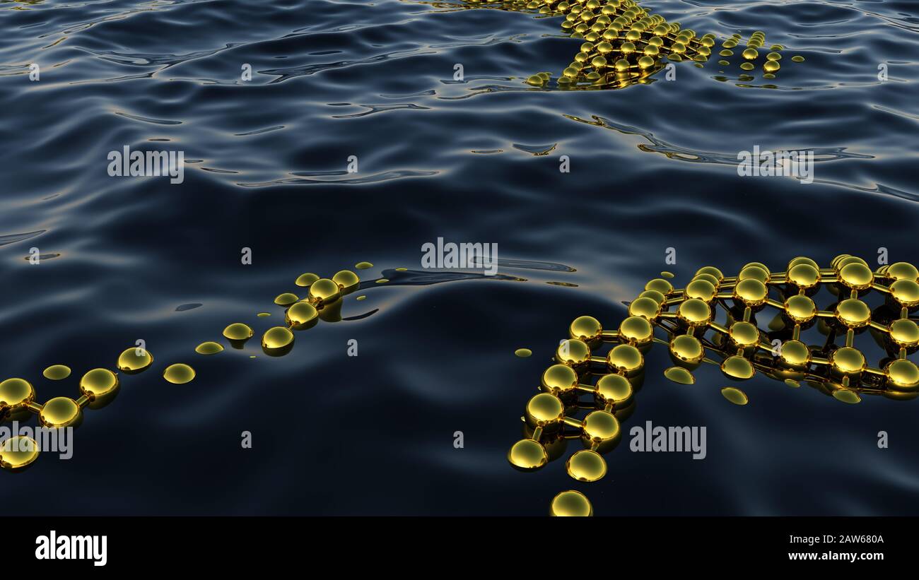 Ecological science abstract background with absorbent grid on the sea ...
