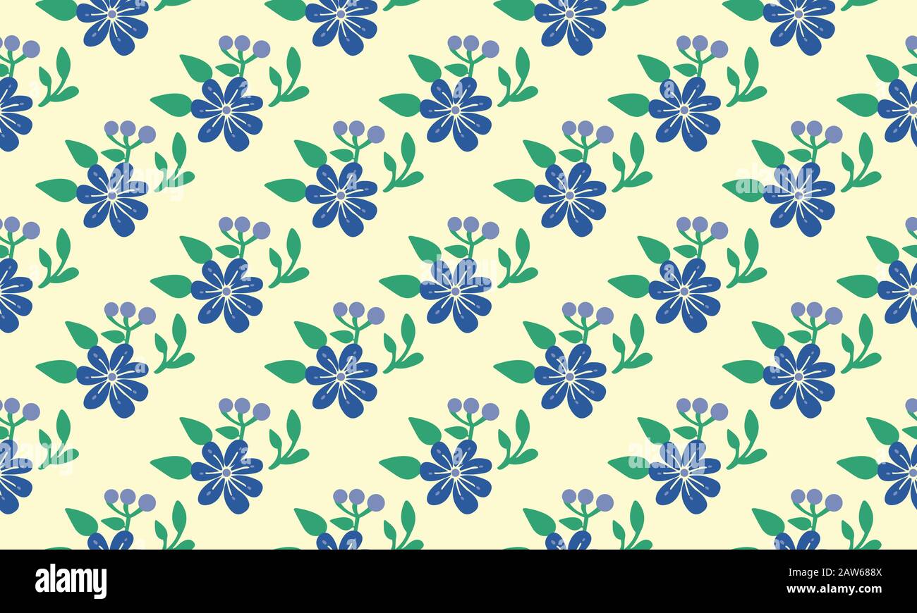 Simple wallpaper for spring, with seamless leaf and flower pattern ...