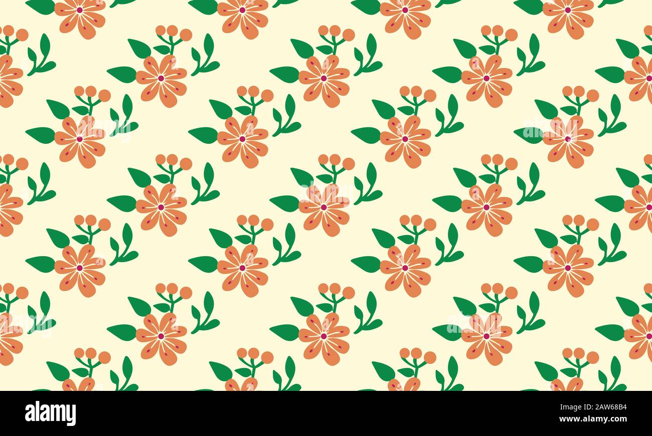 Simple wallpaper for spring, with seamless leaf and flower pattern ...