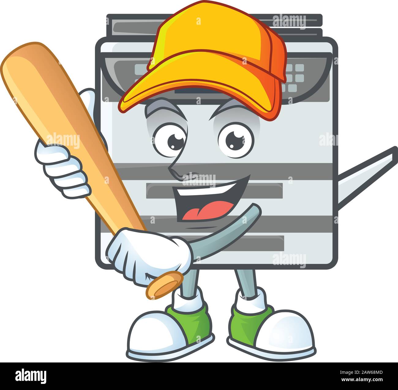 An active healthy professional office copier mascot design style ...