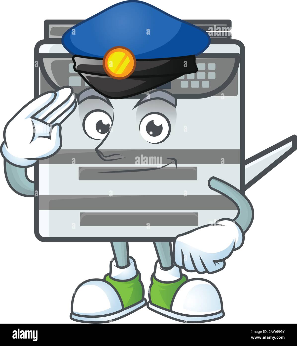 A character design of professional office copier working as a Police ...