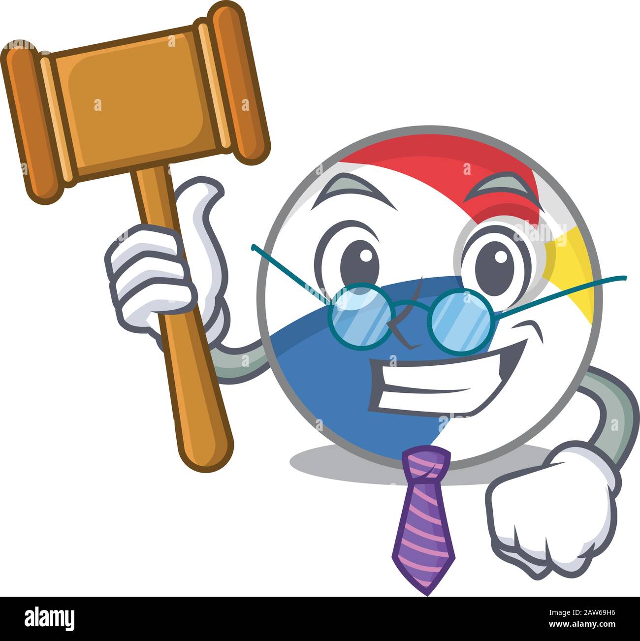 Smart Judge beach ball in mascot cartoon character style Stock Vector ...