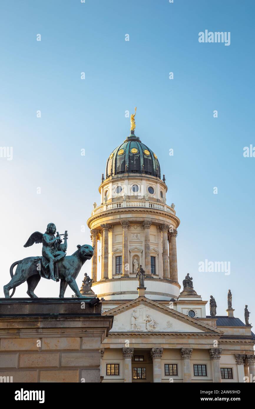 French Cathedral (Franzosischer Dom) at Gendarmenmarkt square in Berlin ...