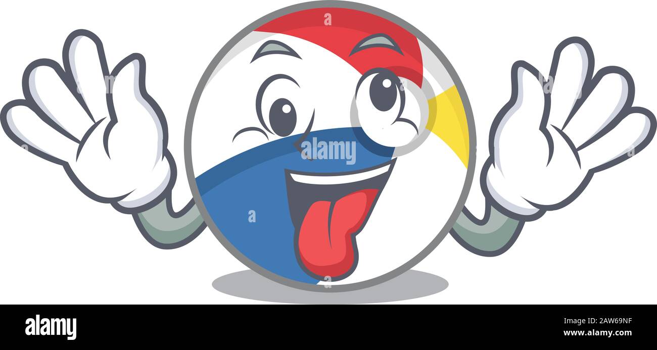 Cute sneaky beach ball Cartoon character with a crazy face Stock Vector ...