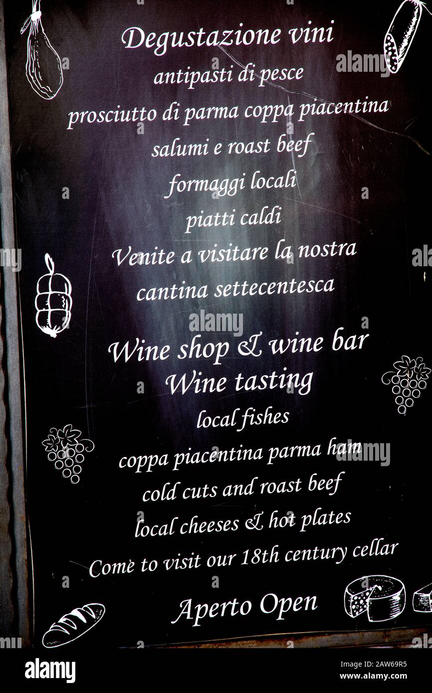 Italian restaurant menu hi-res stock photography and images - Alamy