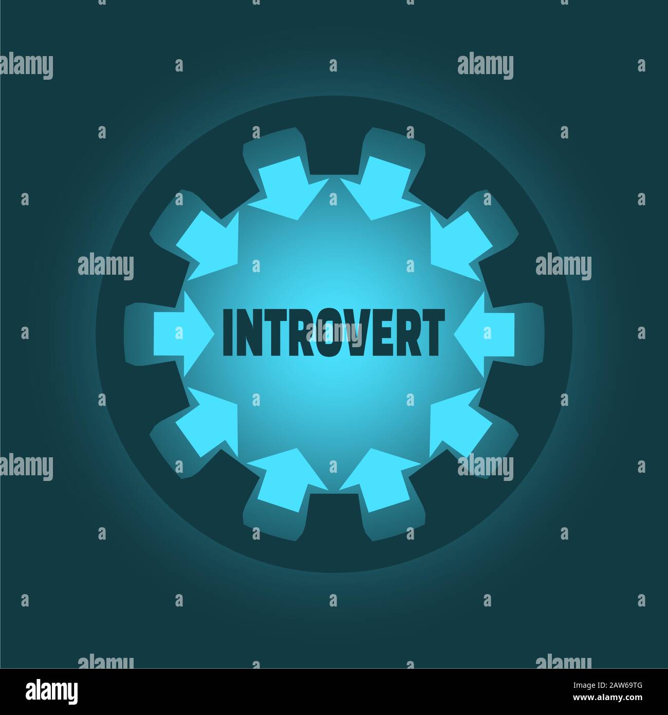 Introvert character type. Psychlogy metaphor Stock Vector Image & Art ...