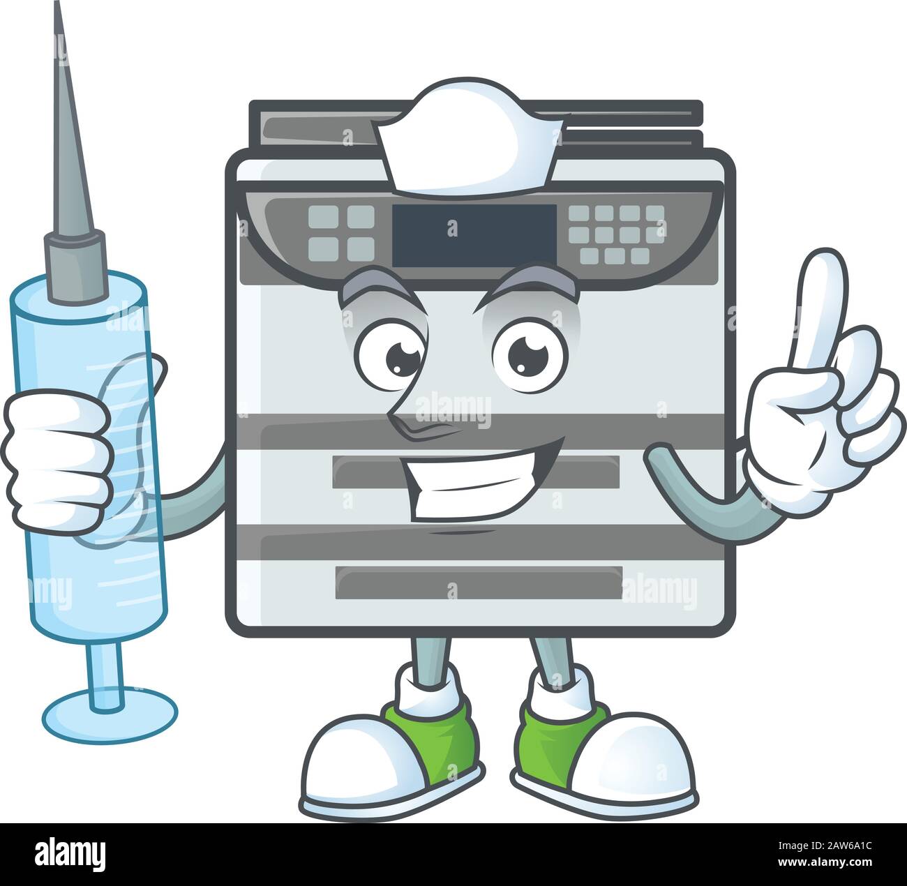 Smiley Nurse professional office copier cartoon character with a ...