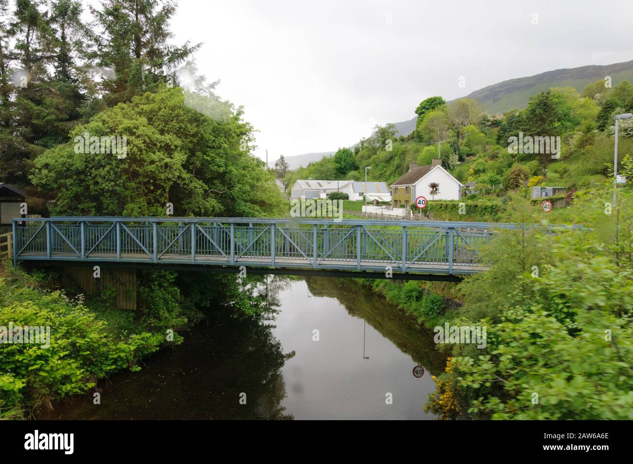 Pedestrian bridge in the Carnlough region of Northern Ireland Stock ...