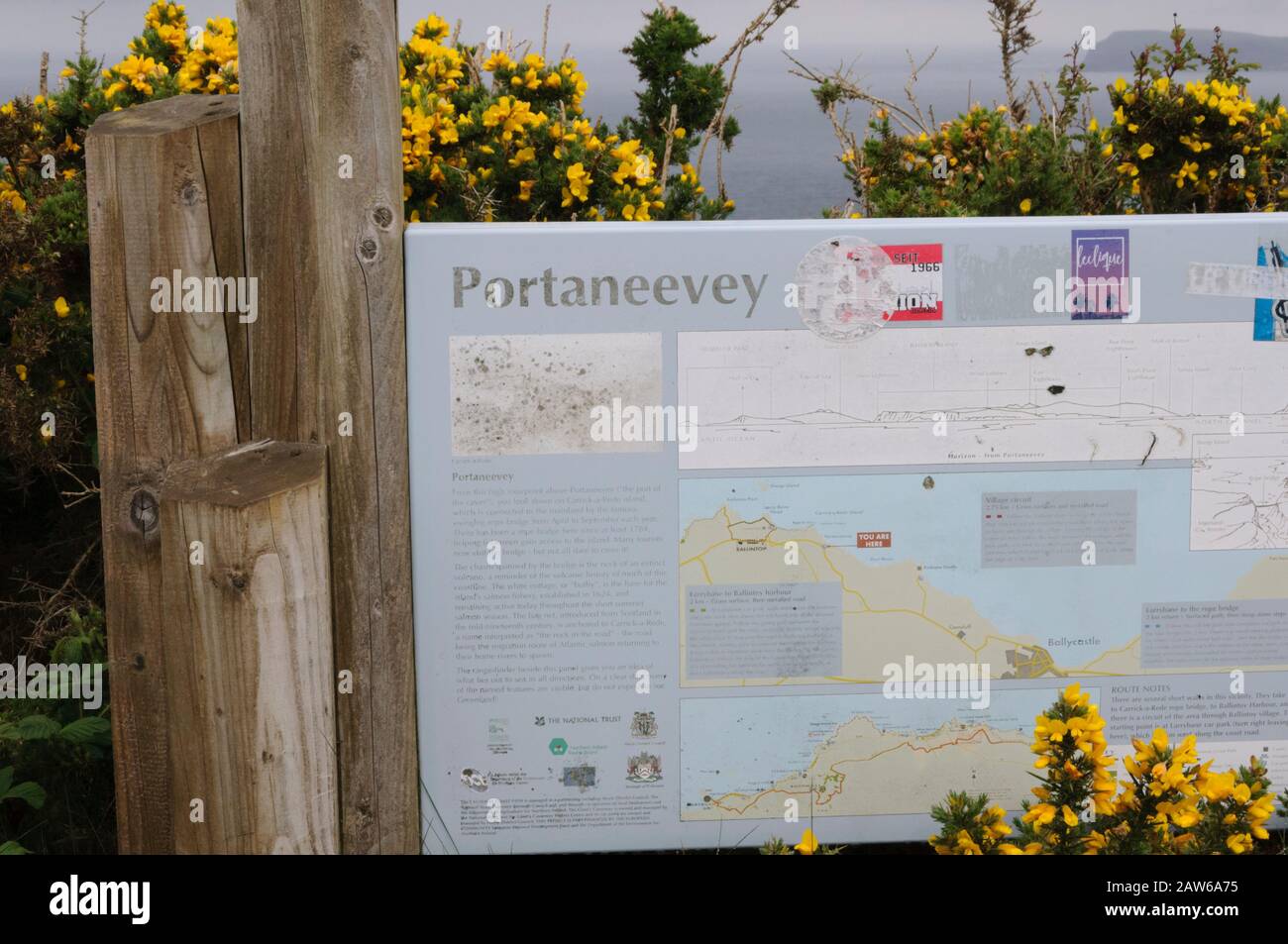Sign at Roadstop for Portanveeney, Northern Ireland, UK Stock Photo - Alamy