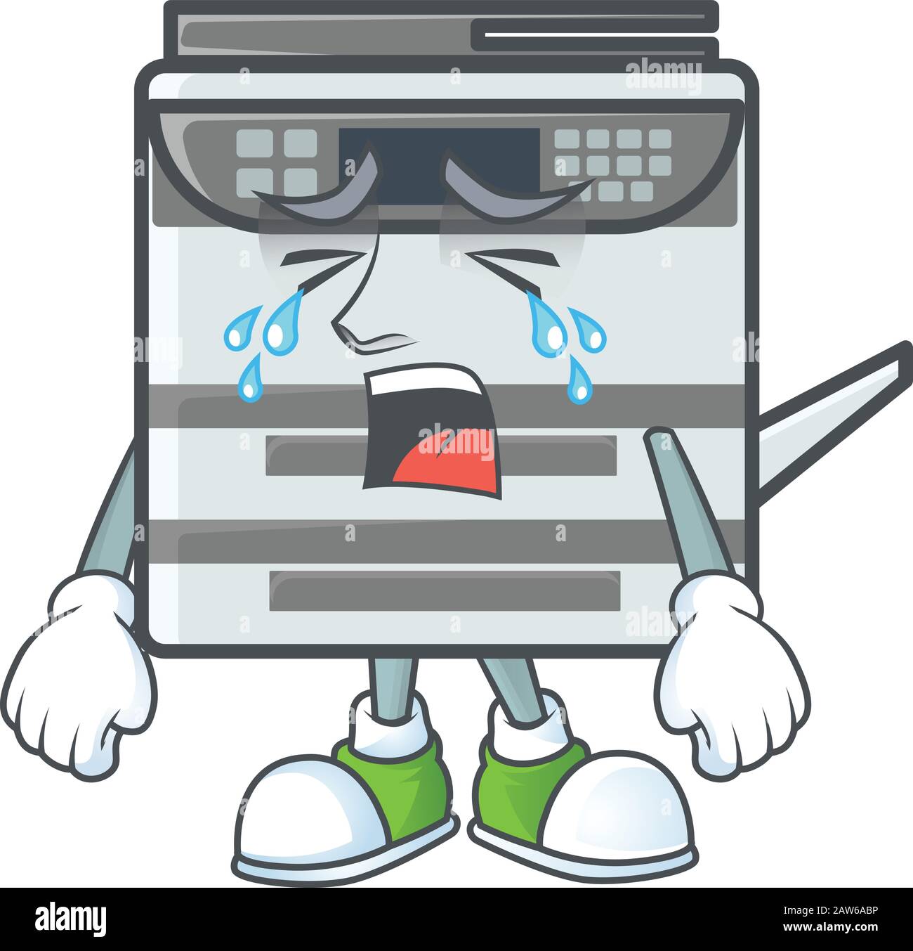 A crying professional office copier mascot design style Stock Vector ...