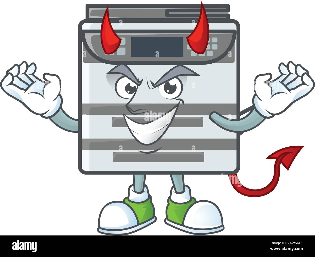 A cruel devil professional office copier Cartoon character design Stock ...