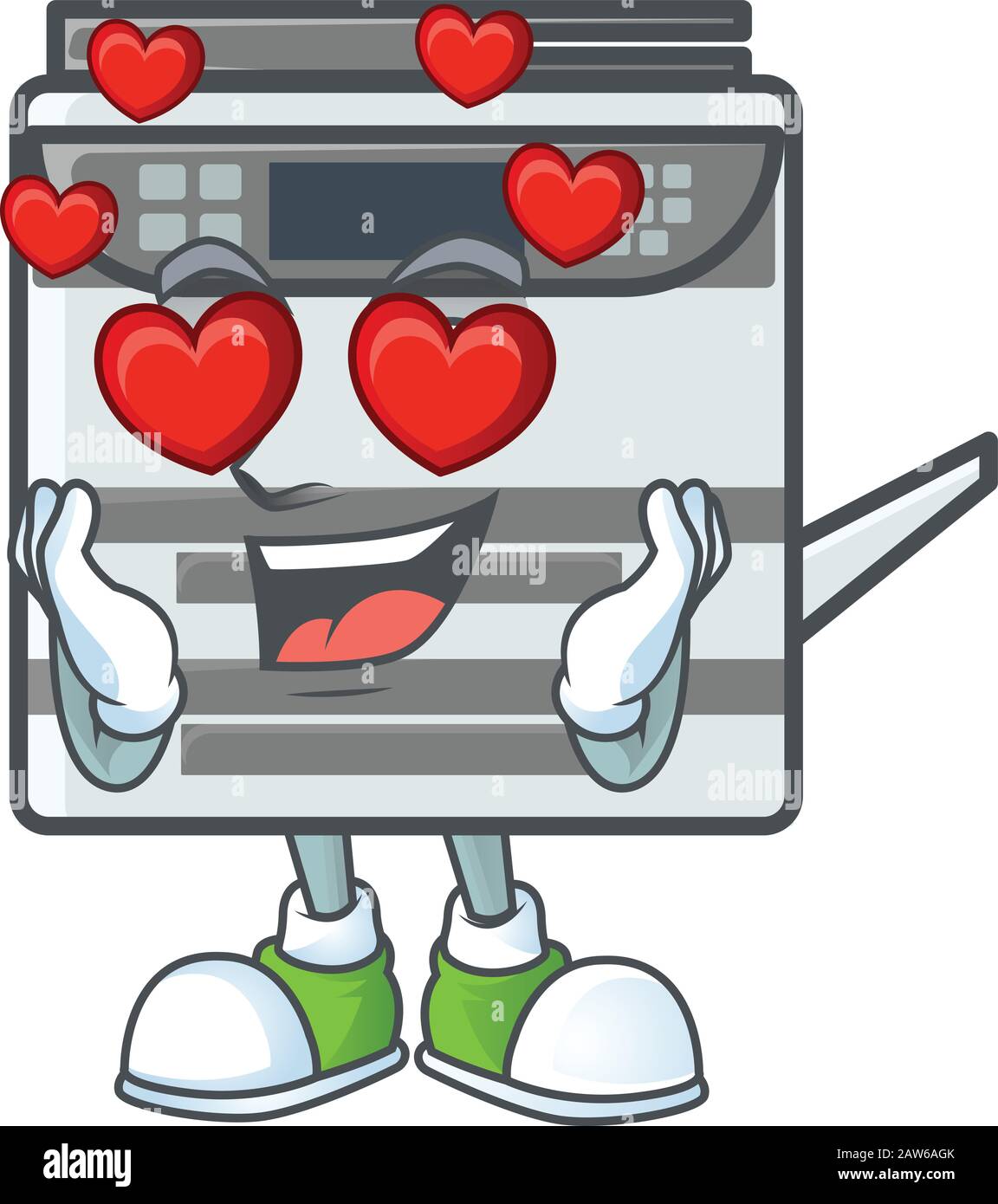 A romantic professional office copier cartoon mascot design style Stock ...