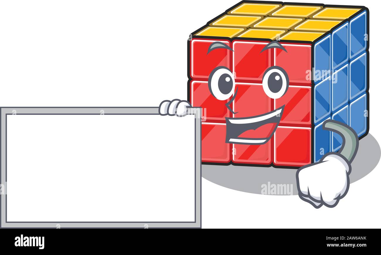 cartoon character of rubic cube design concept bring a board Stock ...