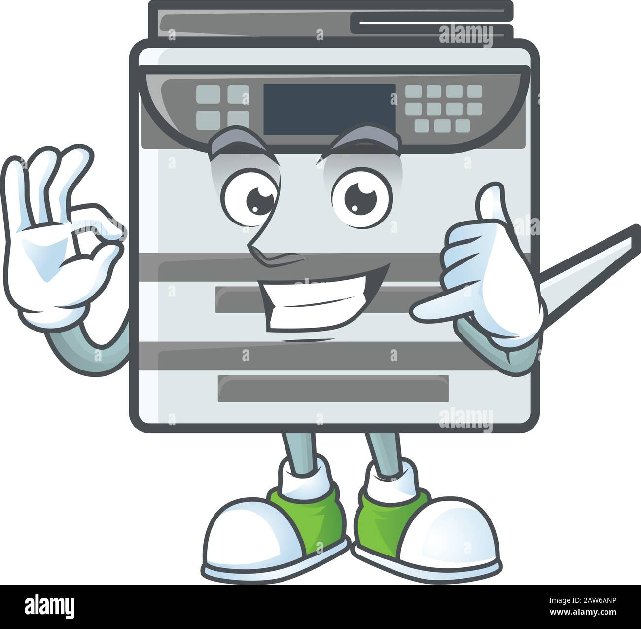 Call me funny professional office copier mascot picture style Stock ...