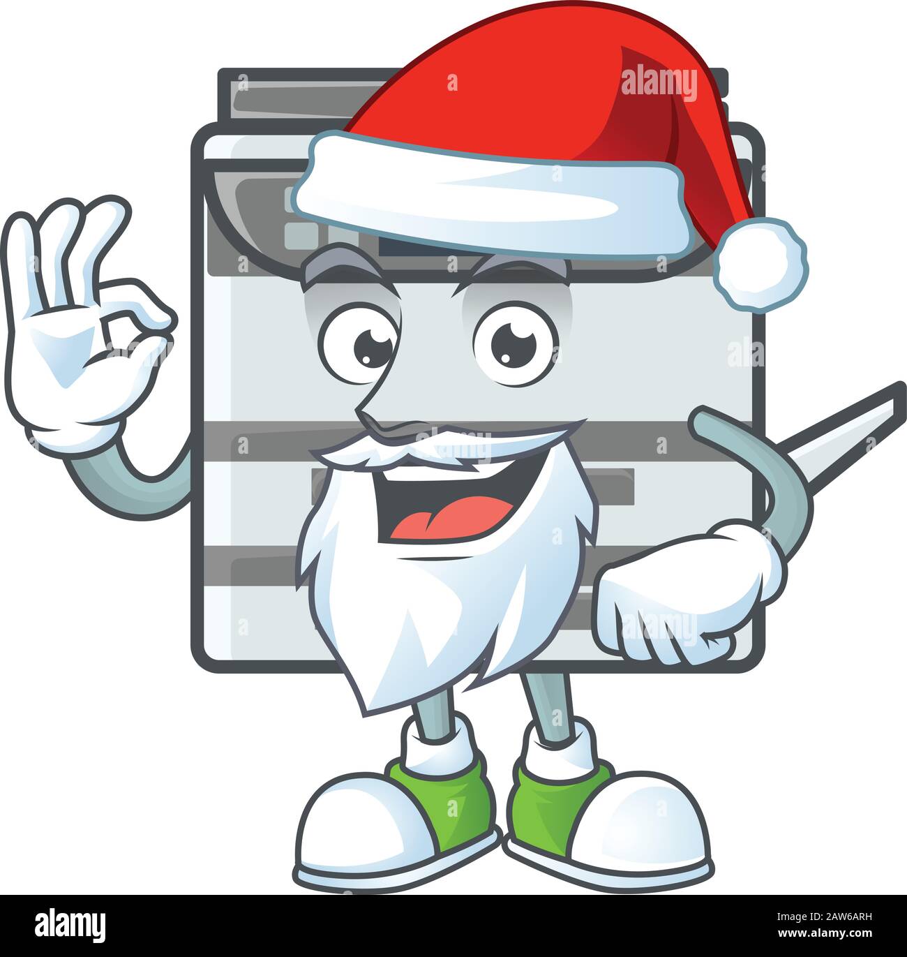 A lovely Santa professional office copier mascot picture style with ok ...