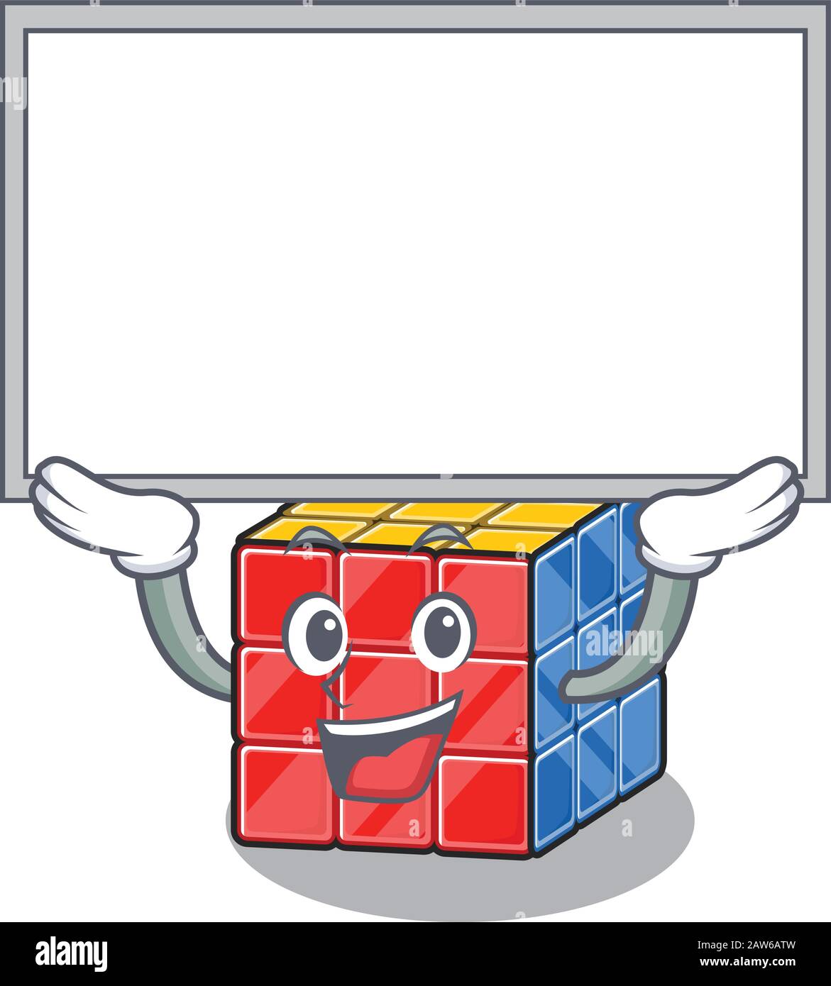 A rubic cube mascot picture raised up board Stock Vector Image & Art ...