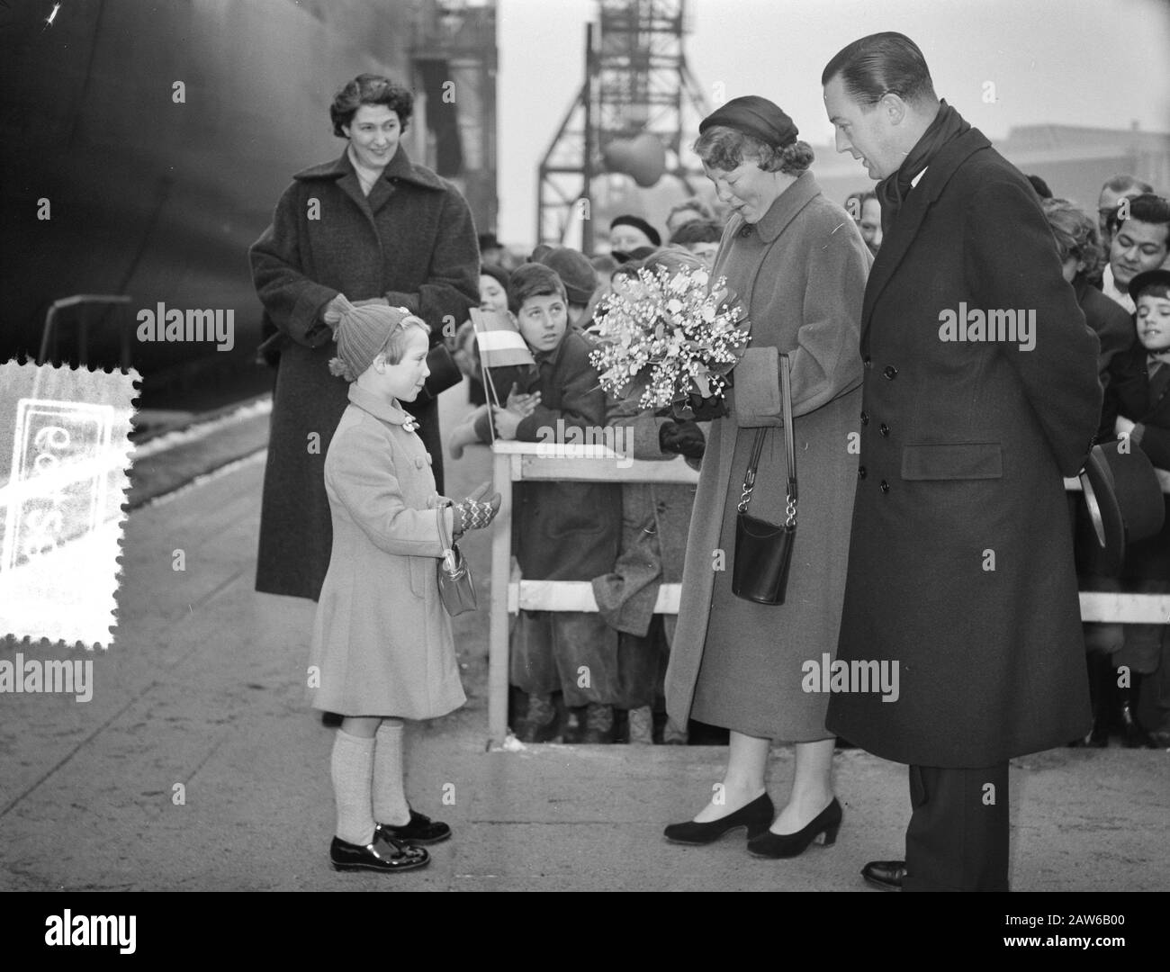 Launching tanker Vasum Princess Beatrix receives flowers during her ...