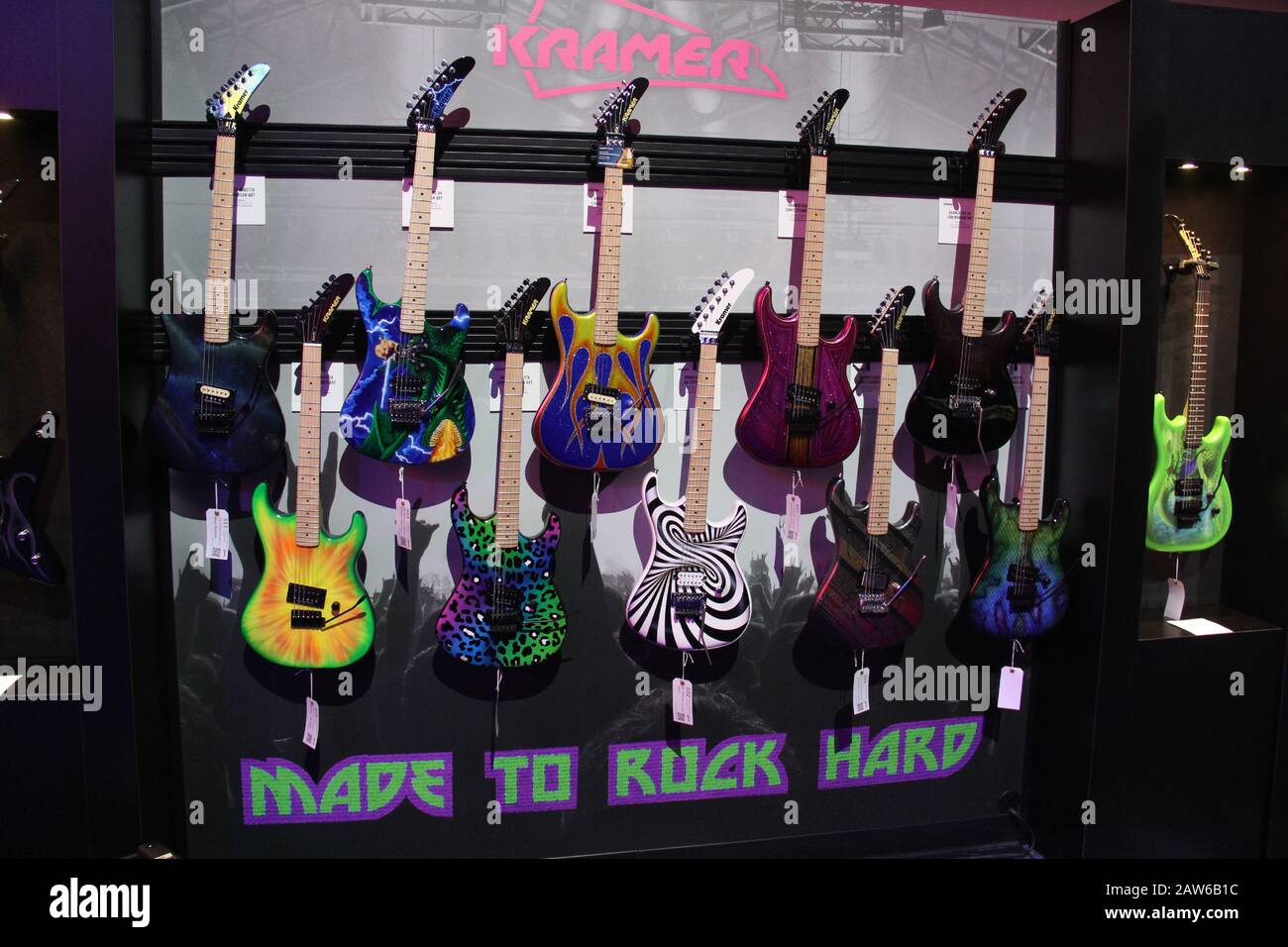 Kramer Guitars Display at the Gibson guitars booth during The NAMM Show ...