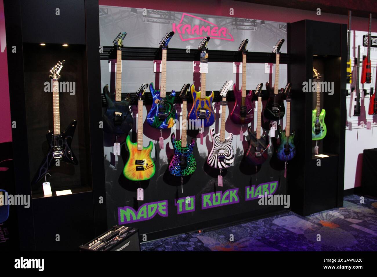 Kramer Guitars Display at the Gibson guitars booth during The NAMM Show ...