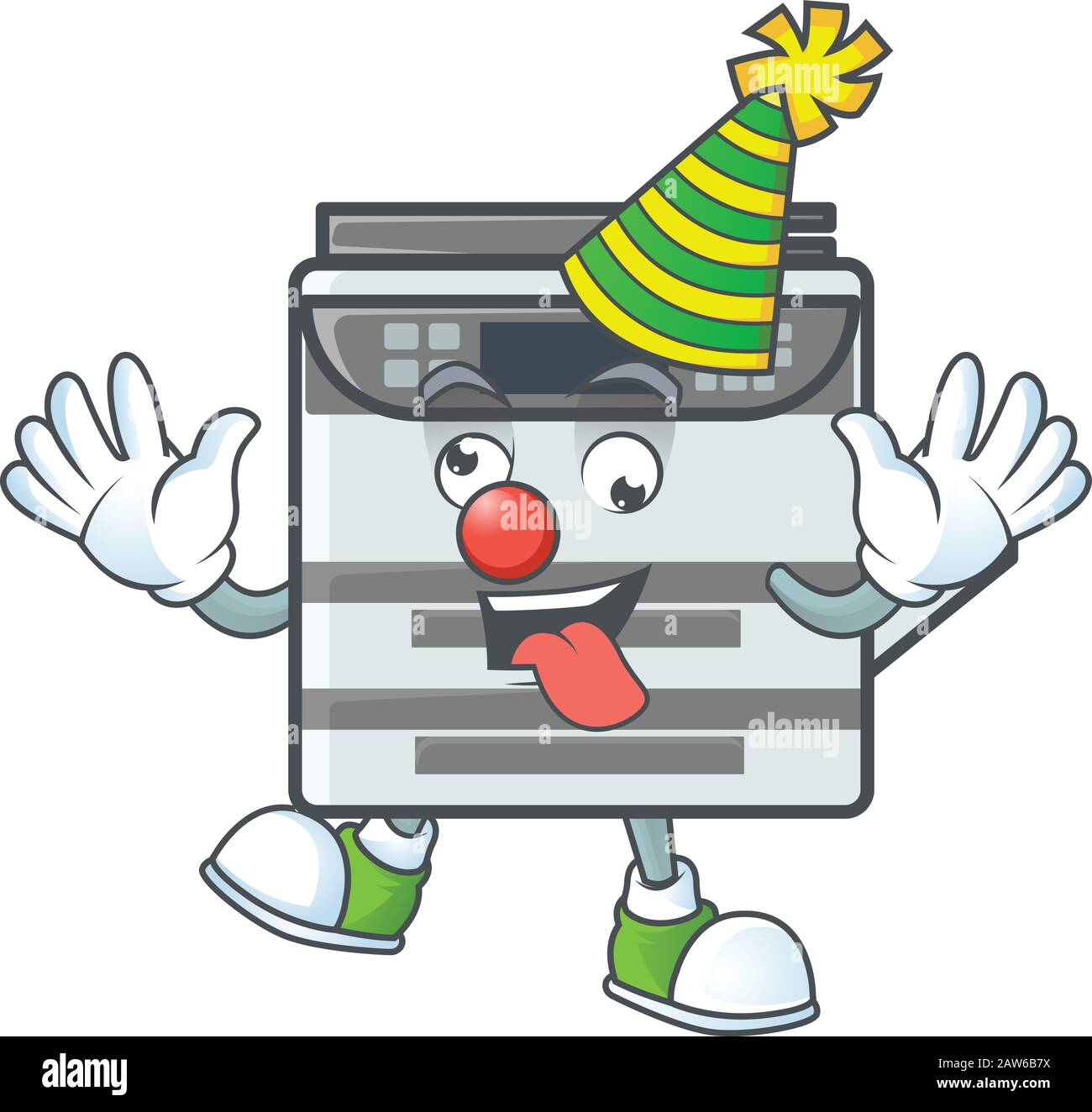 Cute and funny Clown professional office copier cartoon character ...