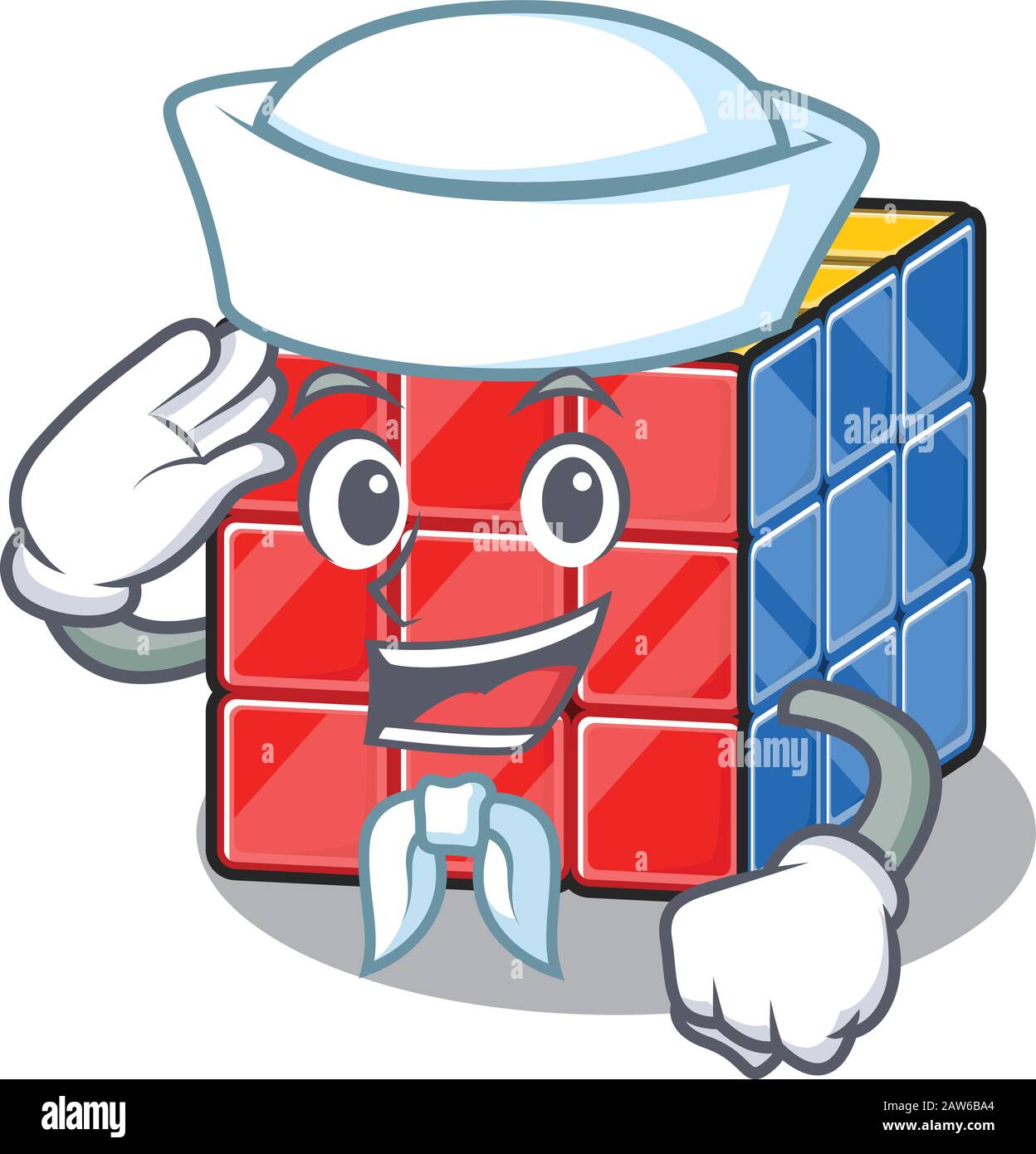 Rubic cube cartoon concept Sailor wearing hat Stock Vector Image & Art ...