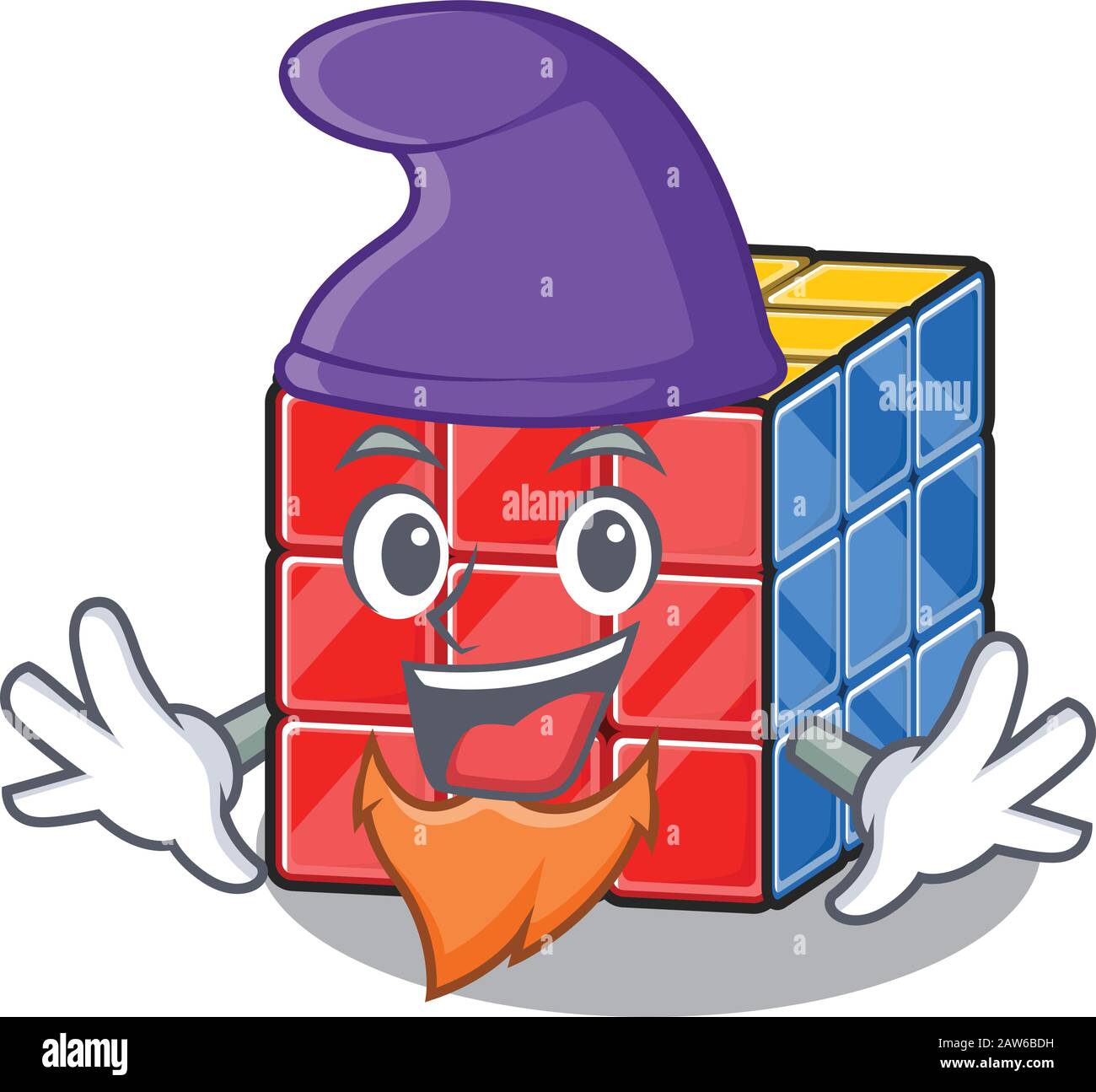 cartoon mascot of funny rubic cube dressed as an Elf Stock Vector Image ...