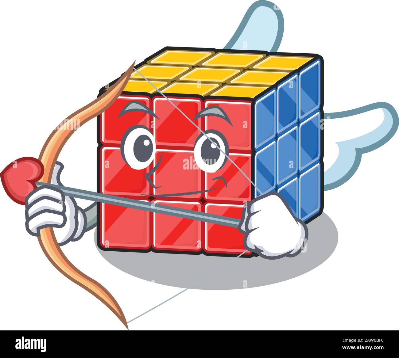 Sweet rubic cube Cupid cartoon design with arrow and wings Stock Vector ...