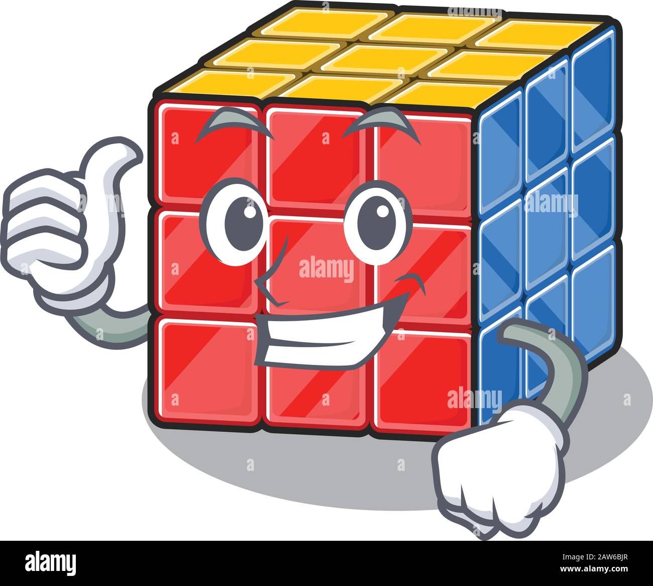 Funny rubic cube making Thumbs up gesture Stock Vector Image & Art - Alamy
