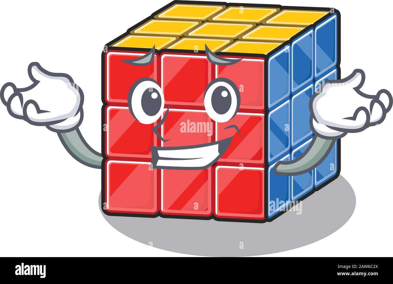 cute Grinning rubic cube mascot cartoon style Stock Vector Image & Art ...