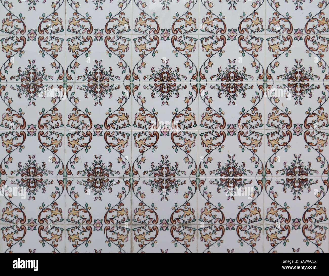 Closeup of Wall tiled with colorful ceramic tiles Stock Photo - Alamy