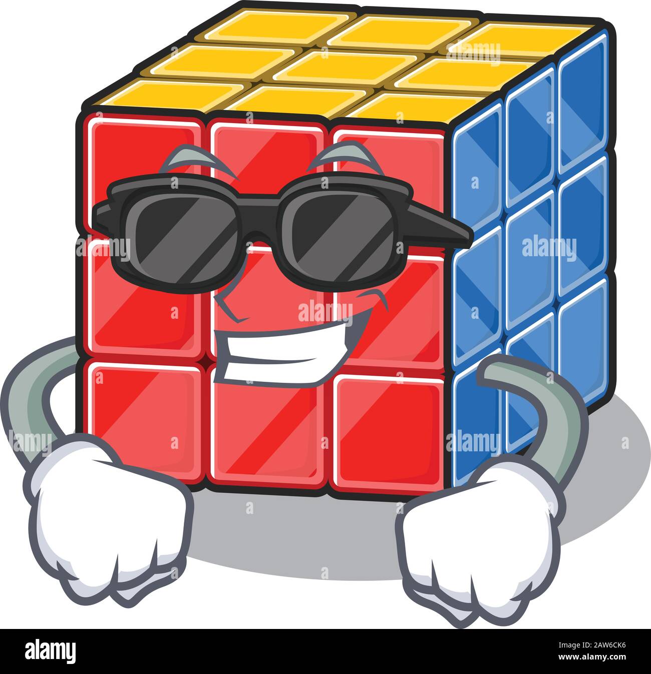 Super cool rubic cube character wearing black glasses Stock Vector ...